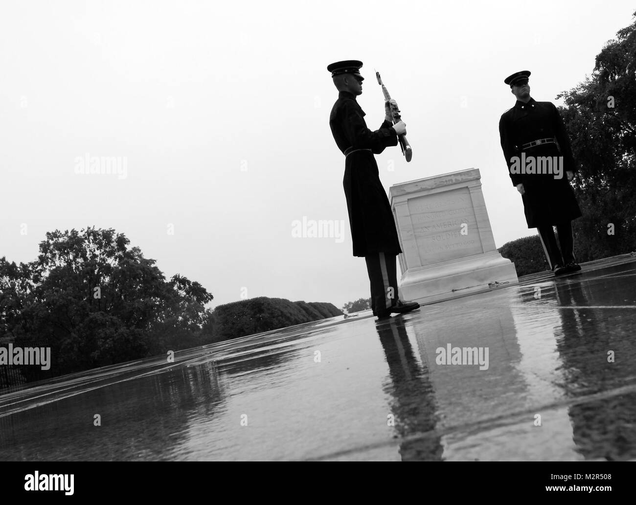 A Tomb Sentinel from the Old Guard begins the Changing of the Guard ...
