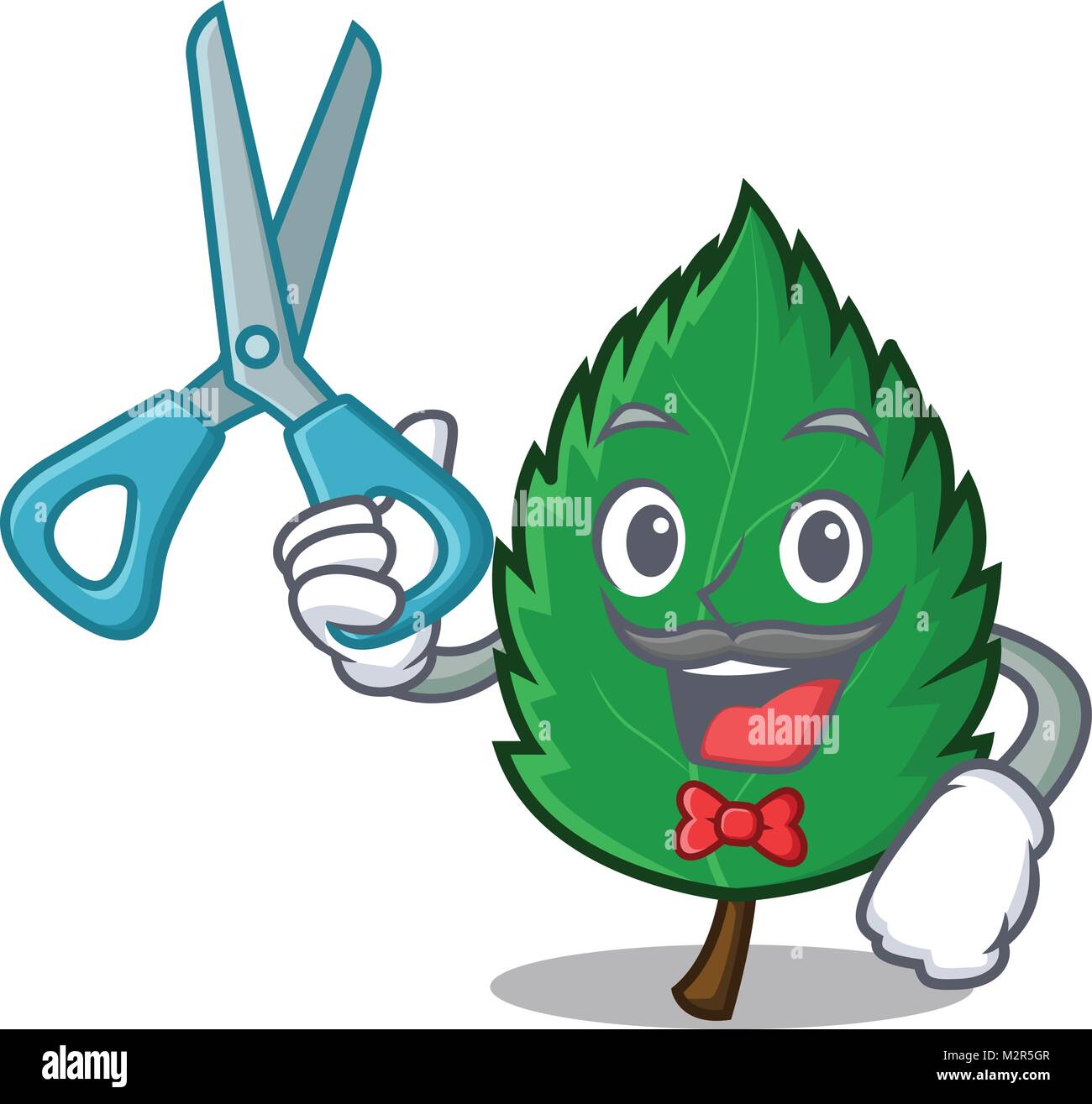 Barber mint leaves character cartoon Stock Vector Image & Art - Alamy