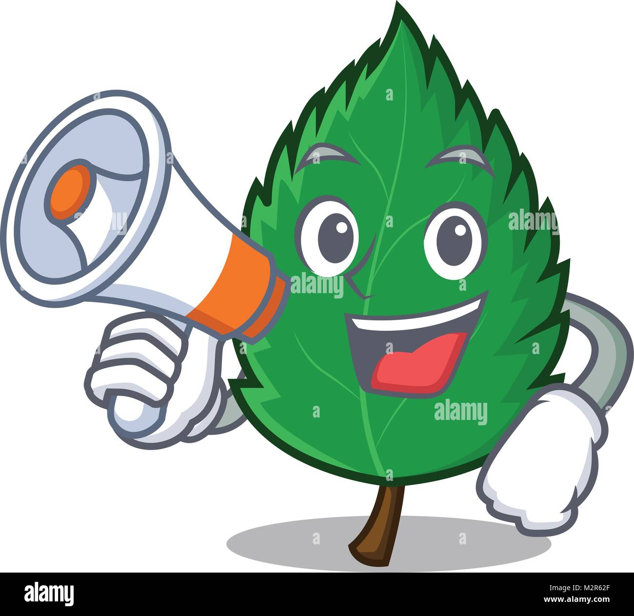 With megaphone mint leaves character cartoon Stock Vector Image & Art ...
