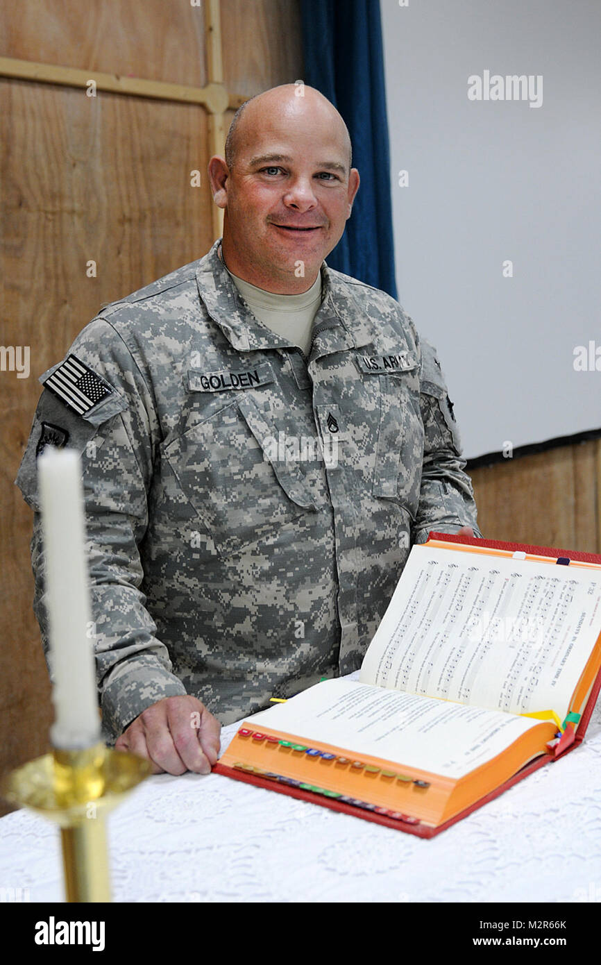 Staff Sgt. Troy Golden, a chaplain's assistant with the 149th Maneuver ...