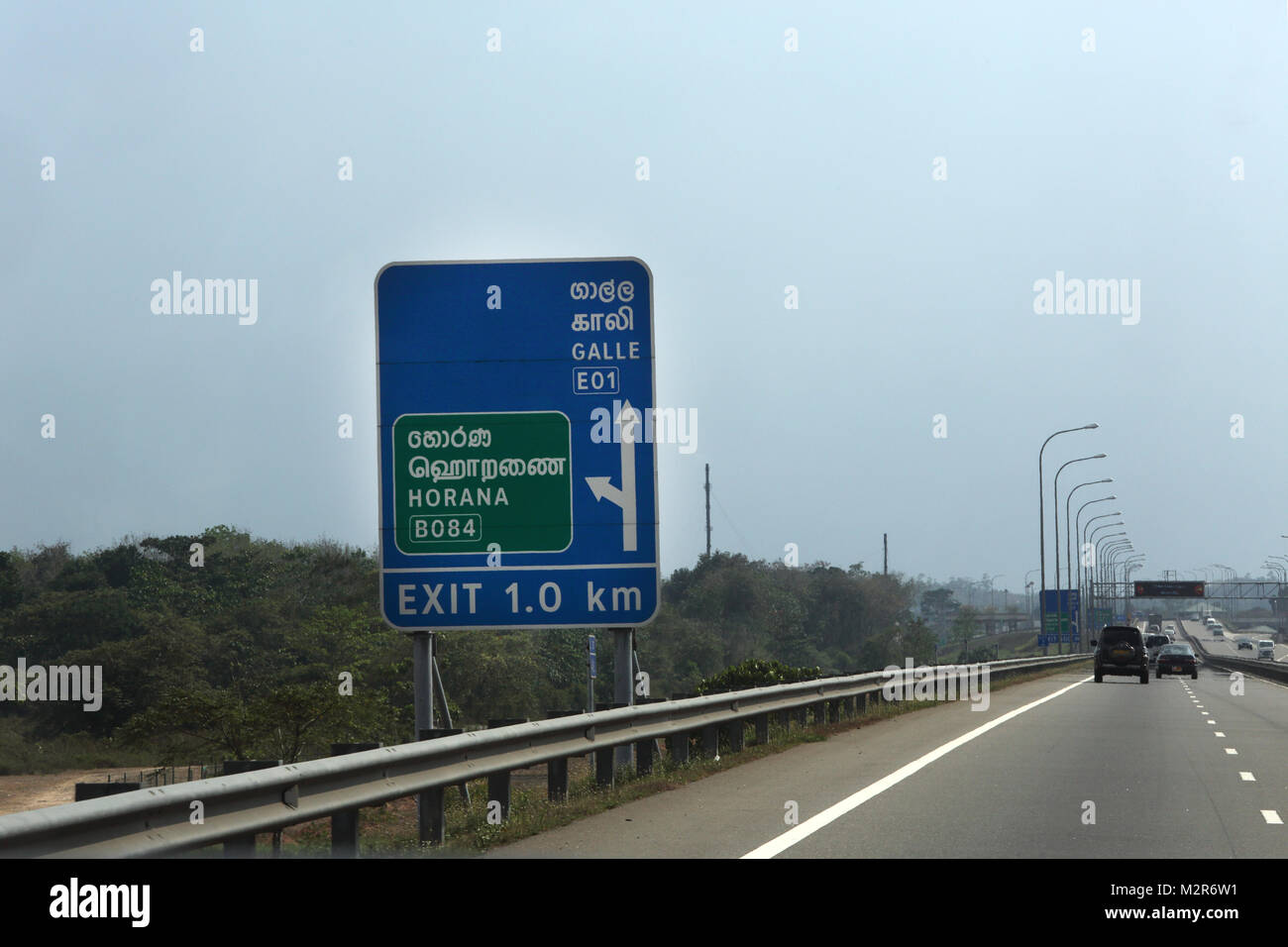 Motorway Towards Galle Sri Lanka Motoway Multi Lingual Sign Stock Photo ...