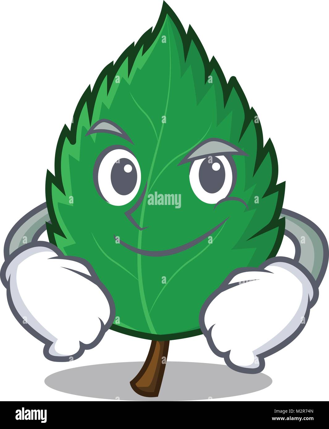 Smirking mint leaves character cartoon Stock Vector Image & Art - Alamy