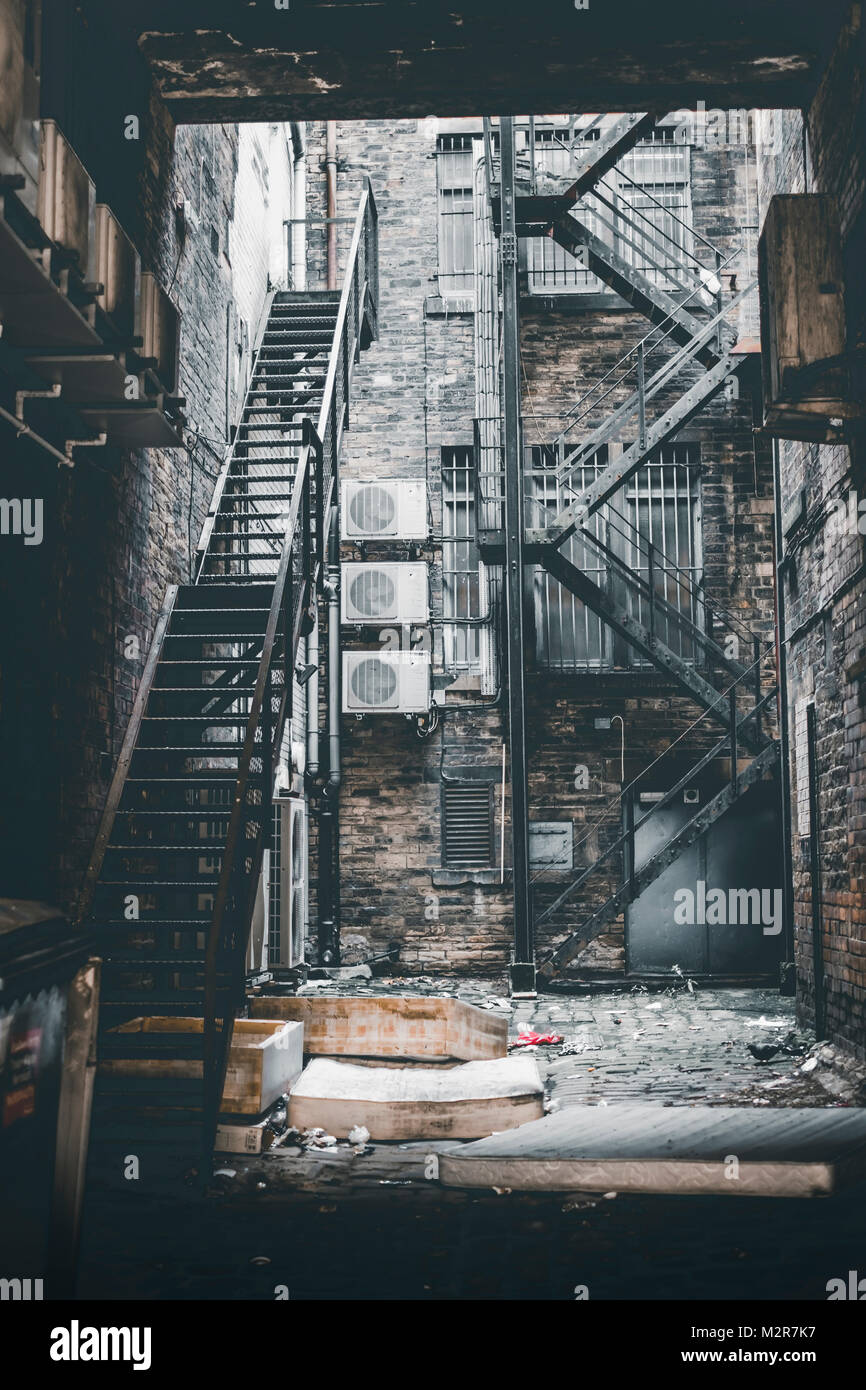 Back Alley and Fire Escapes, Upper Piccadilly, Bradford City Centre ...