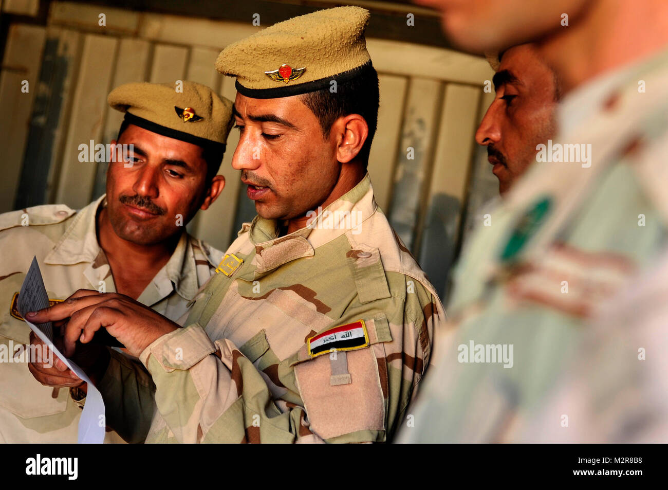 Iraqi army munitions soldiers inventory munitions at Besmaya, Iraq, Oct ...