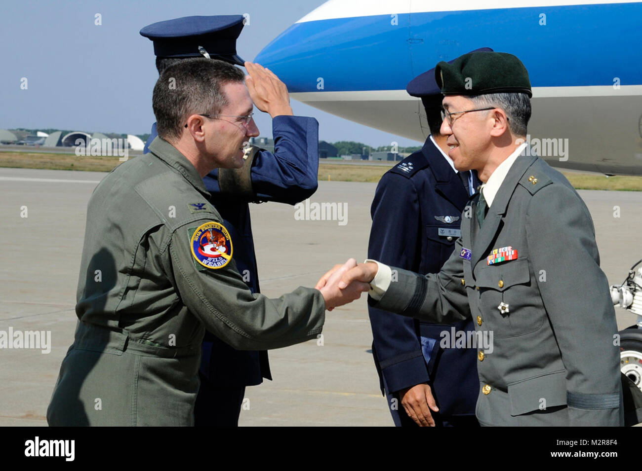 MISAWA AIR BASE, Japan - U.S. Air Force Col. Michael D. Rothstein, left ...