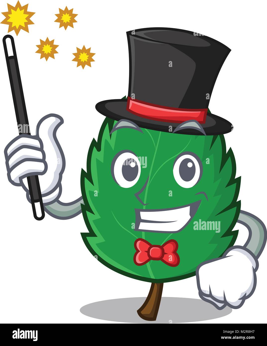 Magician mint leaves mascot cartoon Stock Vector Image & Art - Alamy
