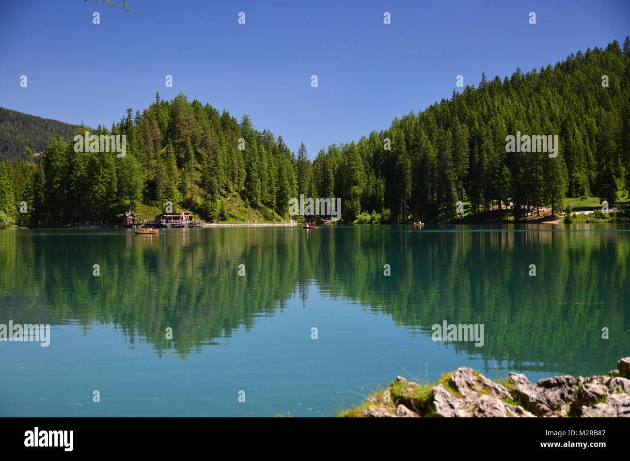 Pragser Wildsee / Lake Prags, Pustertal, the Dolomites, South Tirol ...