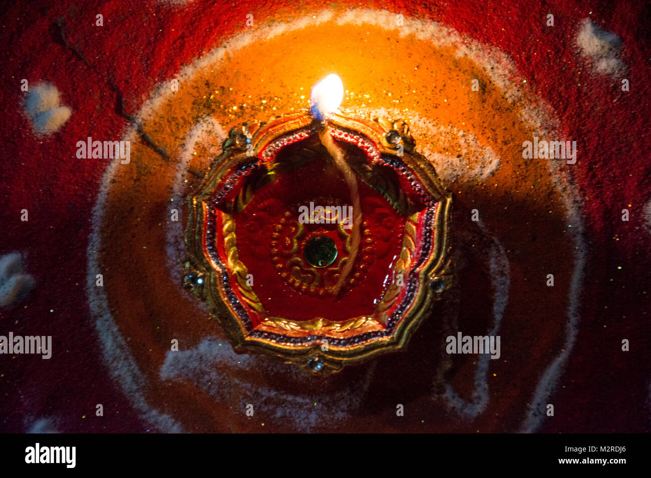 Artistic and colorful Oil lamps for Diwali Celebration Stock Photo - Alamy
