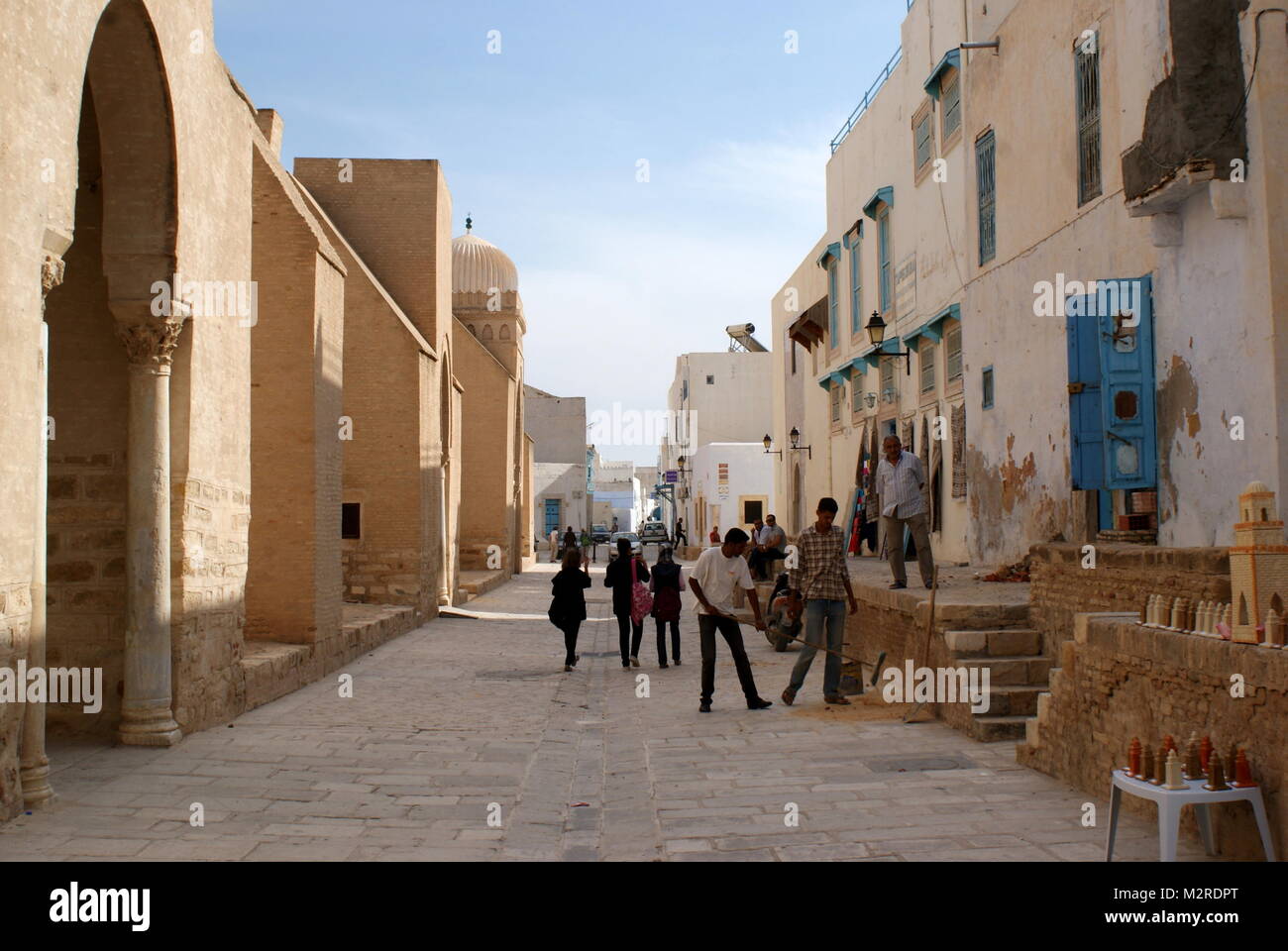 Street view outside The Great Mosque of Kairouan, Kairouan, Tunisia ...