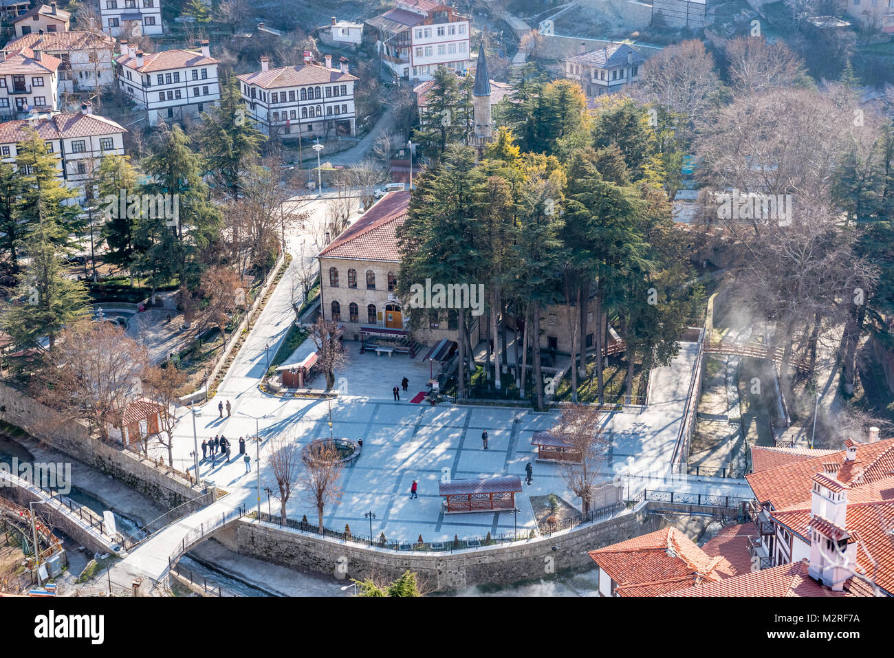 Aerial view of Ghazi Suleyman,Suleiman Pasha Mosque and Akshamsaddin ...