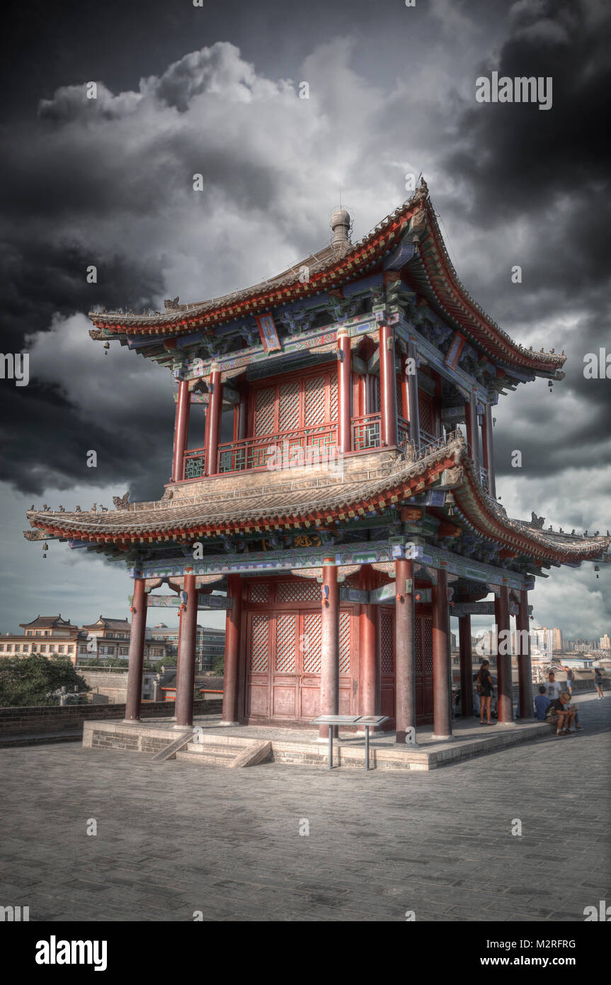 Xian city wall. The largest monument of Chinese architecture Stock ...