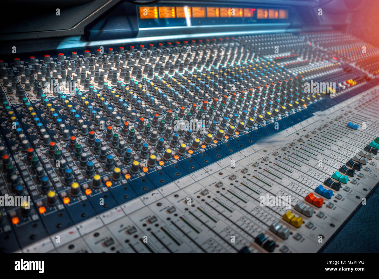 Sound panel for working in the studio and on TV projects Stock Photo ...