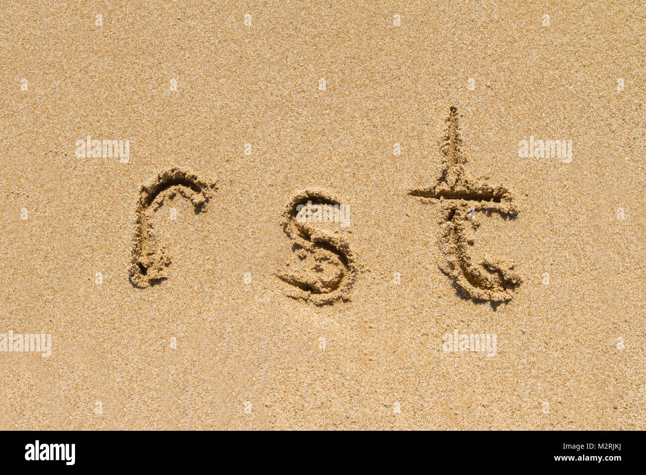 Set of rst letters of alphabet written on sand with lower case Stock ...