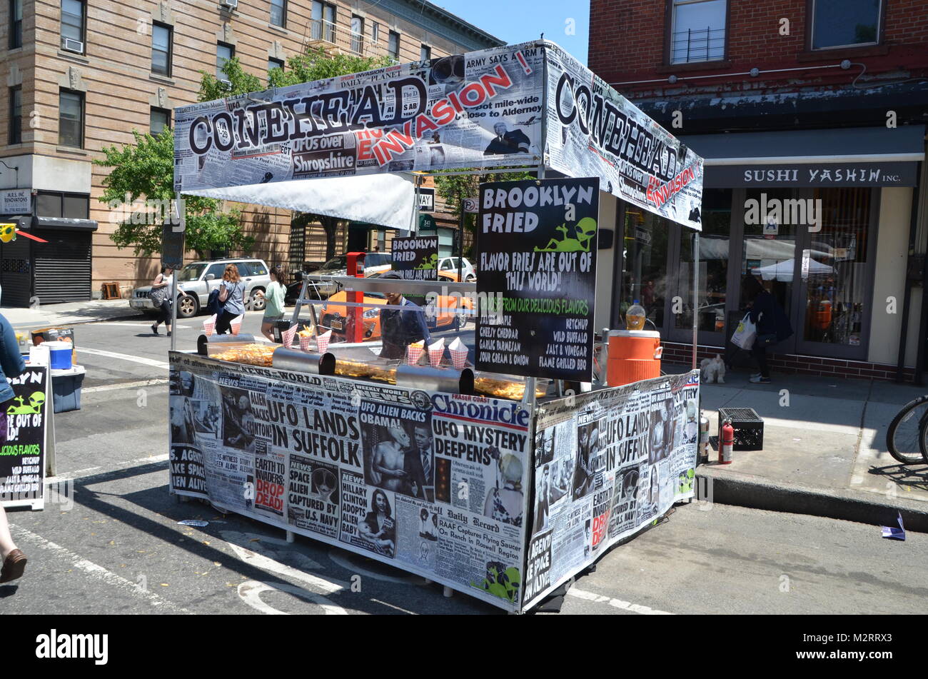 conehead invasion fries stall park slope brooklyn new york USA Stock ...