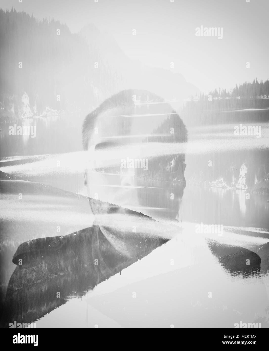 Man multiple exposure Black and White Stock Photos & Images - Alamy