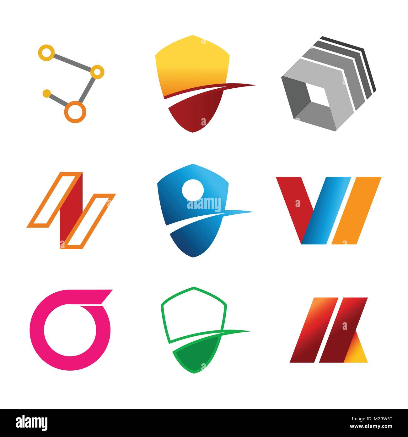 Package of Abstract Corporate Symbols Vector Illustration Graphic ...