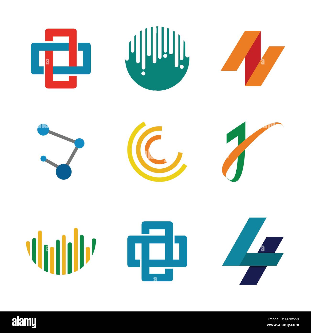 Abstract Corporate Symbols Vector Illustration Graphic Design Set Stock ...