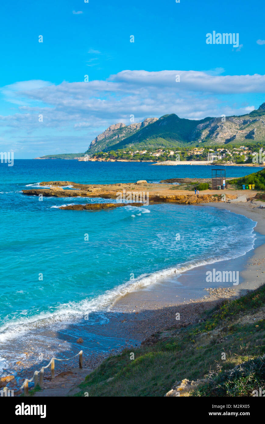 Platja de Sant Joan, Badia de Pollenca, Bay of Pollensa, Mallorca ...