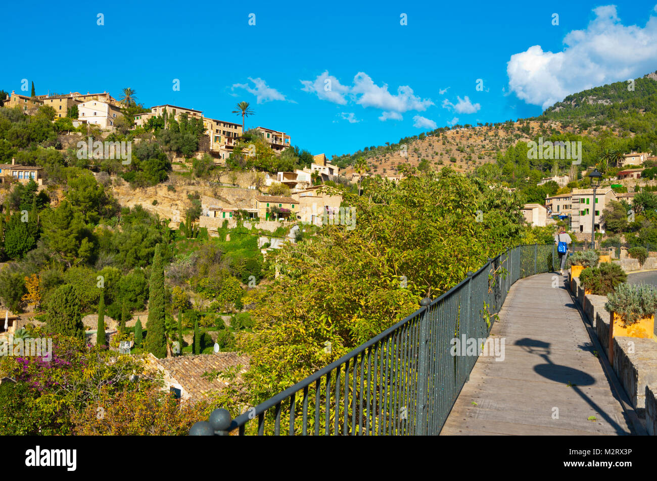 Walkway on the side of road, Deia, Mallorca, Balearic islands, Spain ...
