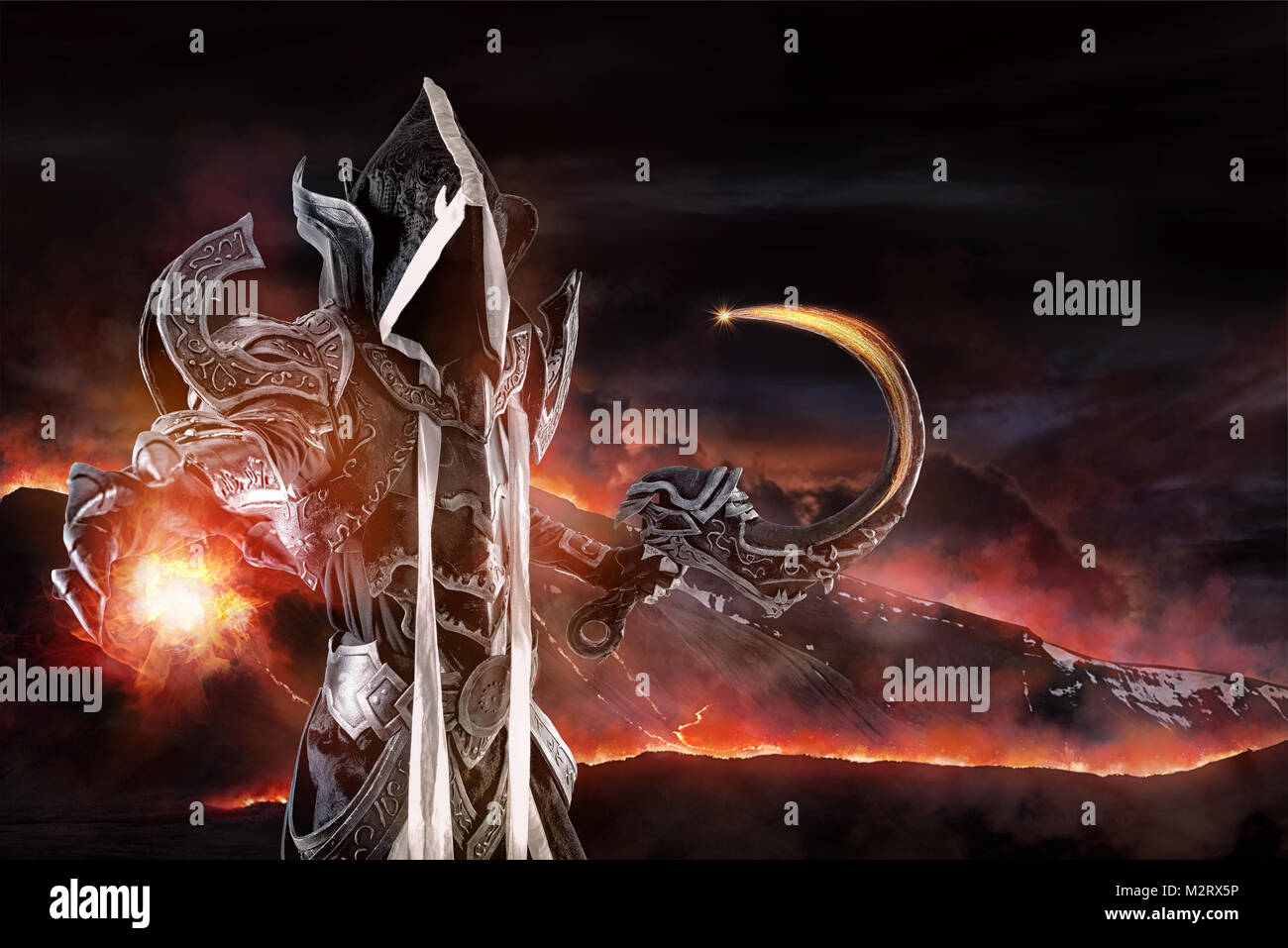 Man in a fantasy costume of a dark demon, cosplay Stock Photo - Alamy