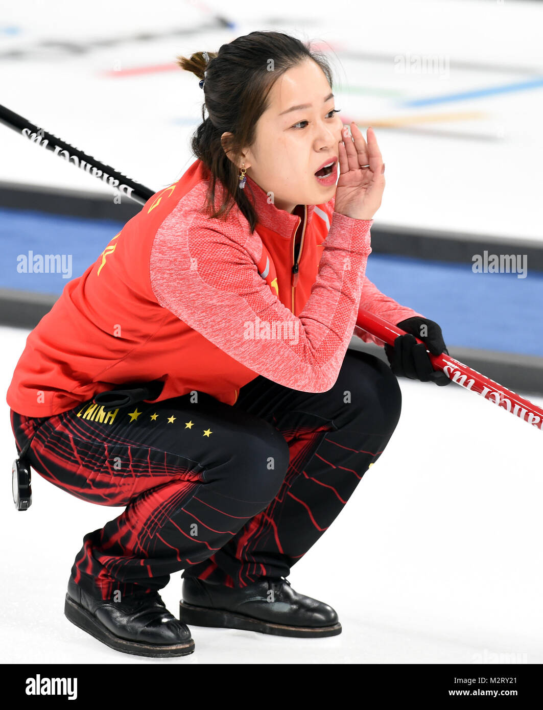 Pyeongchang, South Korea. 8th Feb, 2018. China's Wang Rui competes ...