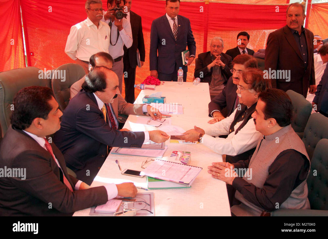 Karachi, Pakistan. 7th February, 2018. Senate elections candidates of ...