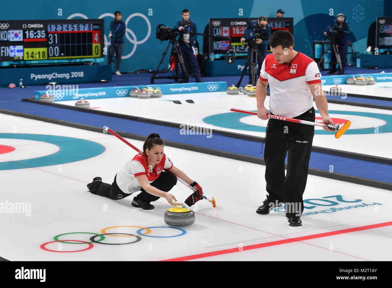 Jenny PERRET, Martin RIOS, Aktion, Team SUI, Schweiz, Curling Mixed ...