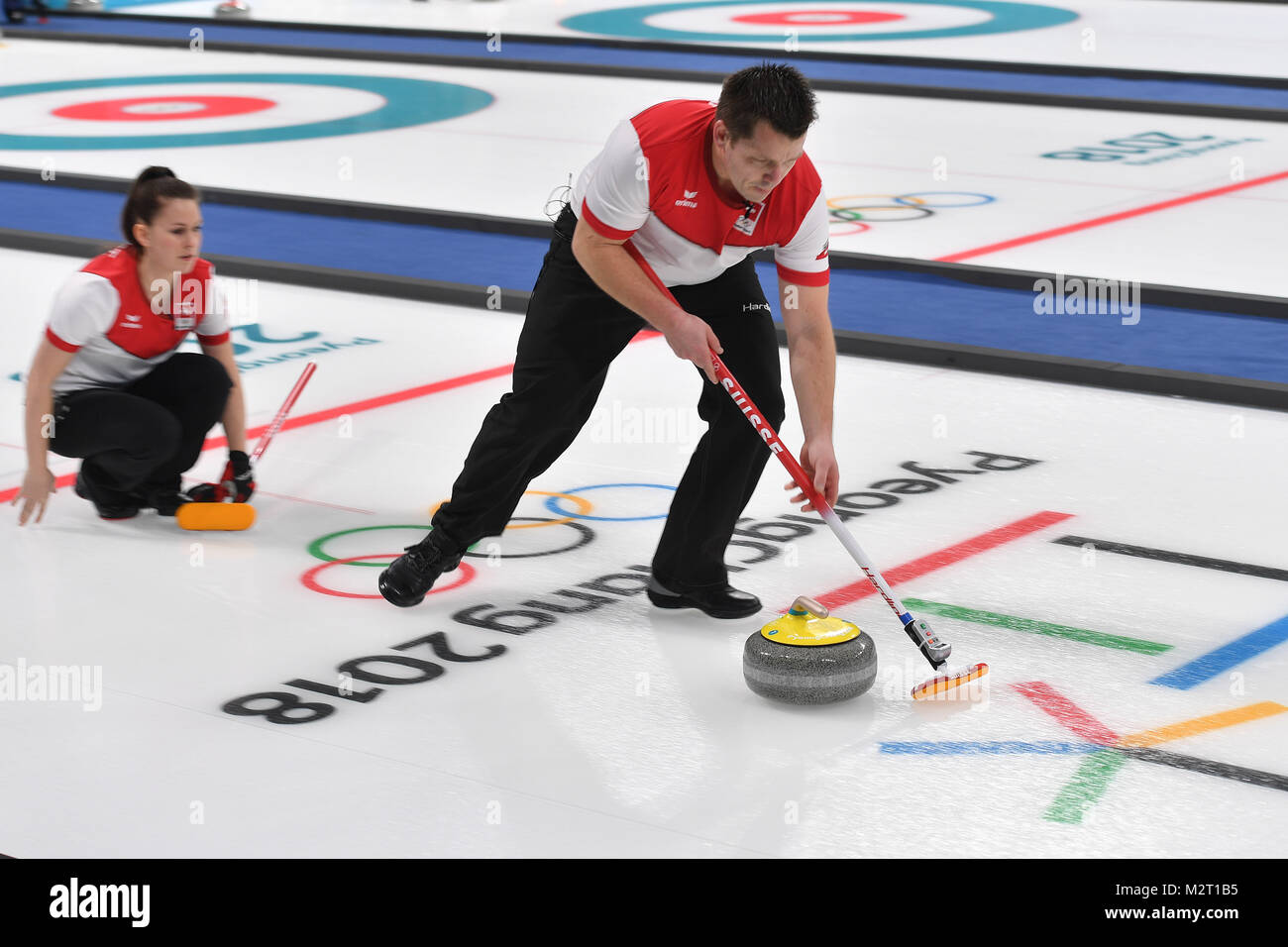 Jenny PERRET, Martin RIOS, Aktion, Team SUI, Schweiz, Curling Mixed ...