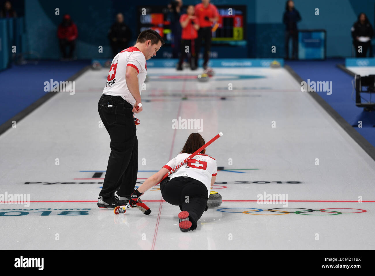 Jenny PERRET, Martin RIOS, Aktion, Team SUI, Schweiz, Curling Mixed ...