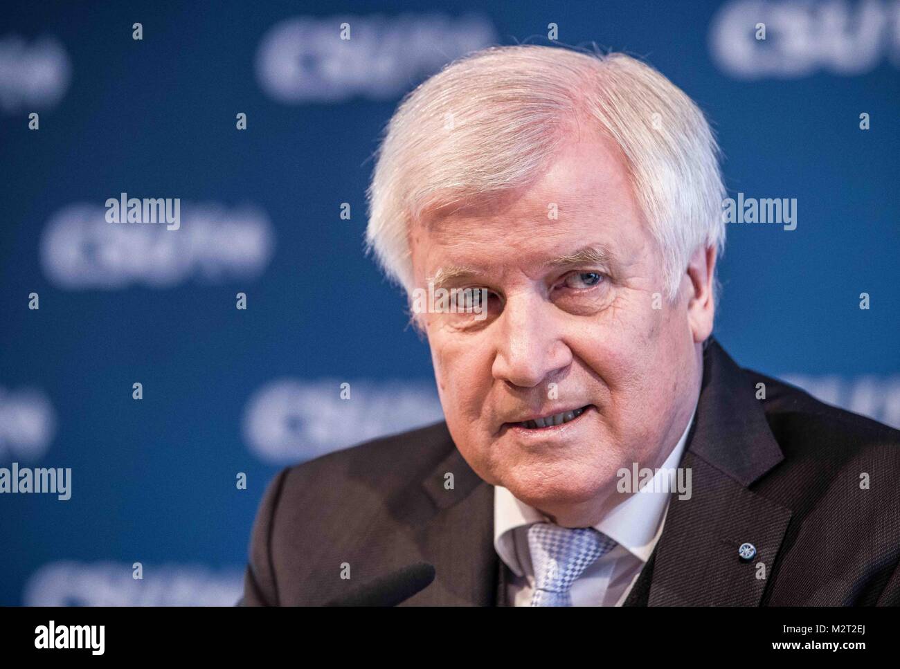 Munich, Bavaria, Germany. 8th Feb, 2018. Horst Seehofer, head of Angela ...