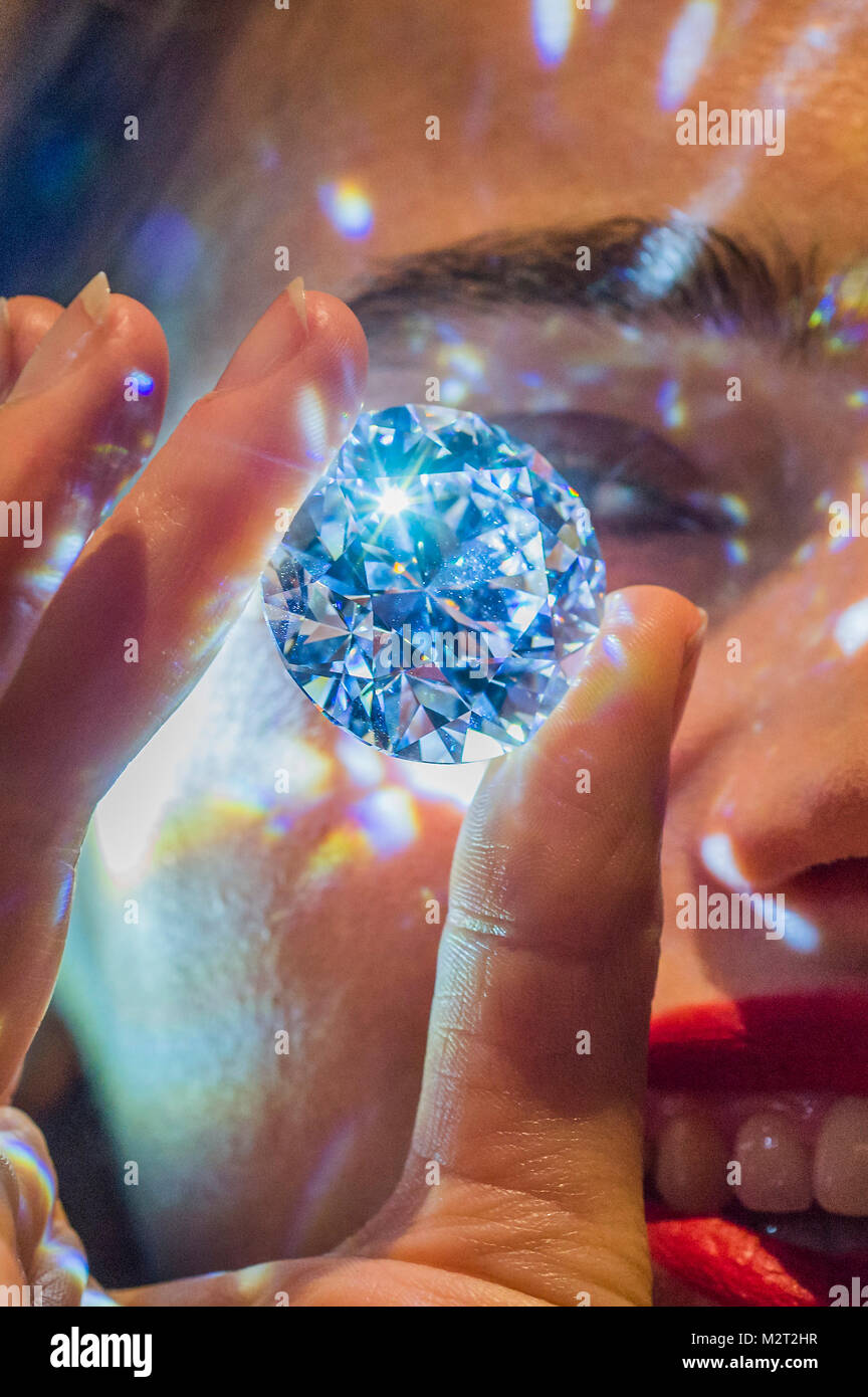 London, UK. 8th February, 2018. The Rarest White Diamond ever to come ...