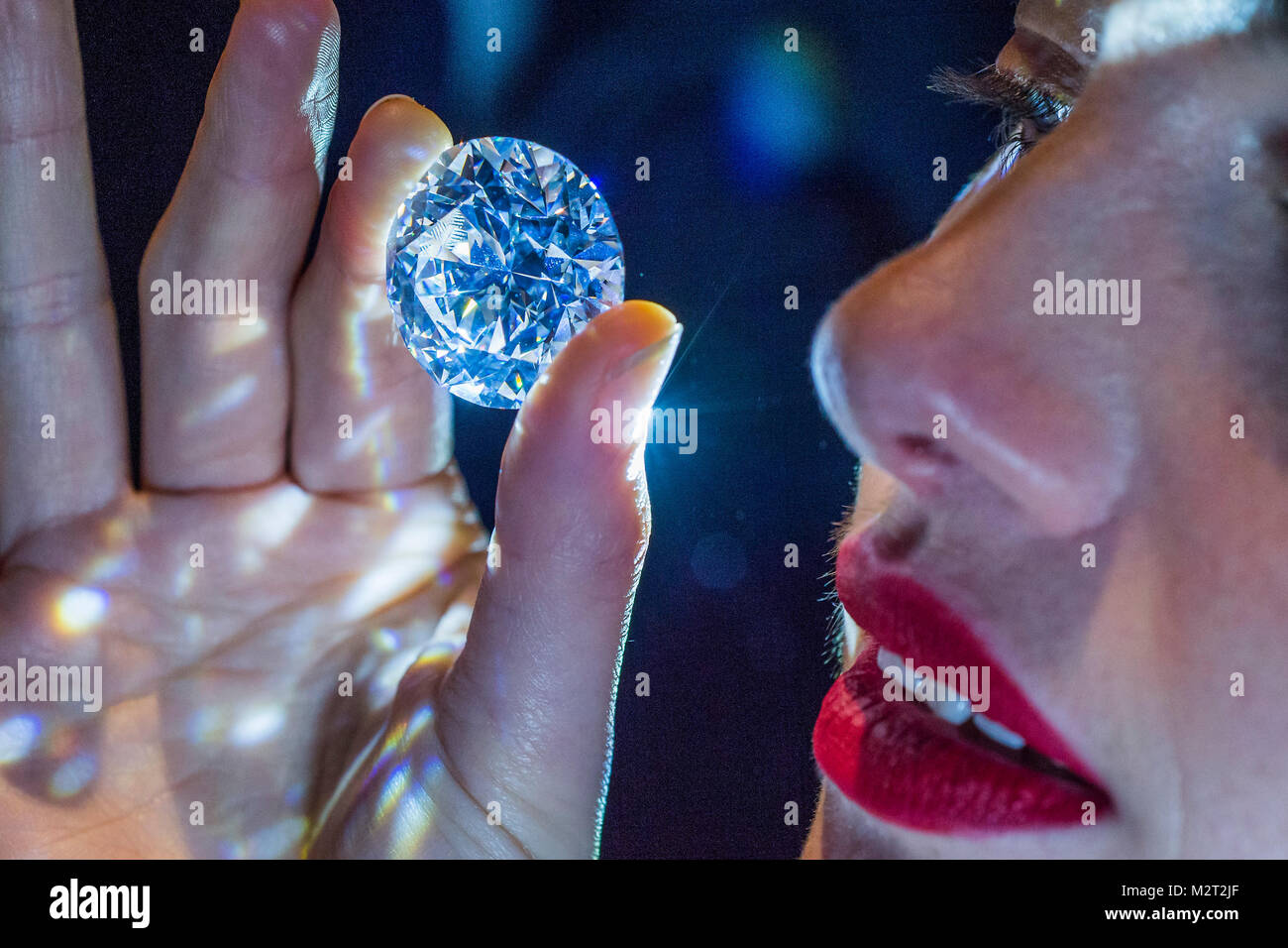 London, UK. 8th February, 2018. The Rarest White Diamond ever to come ...