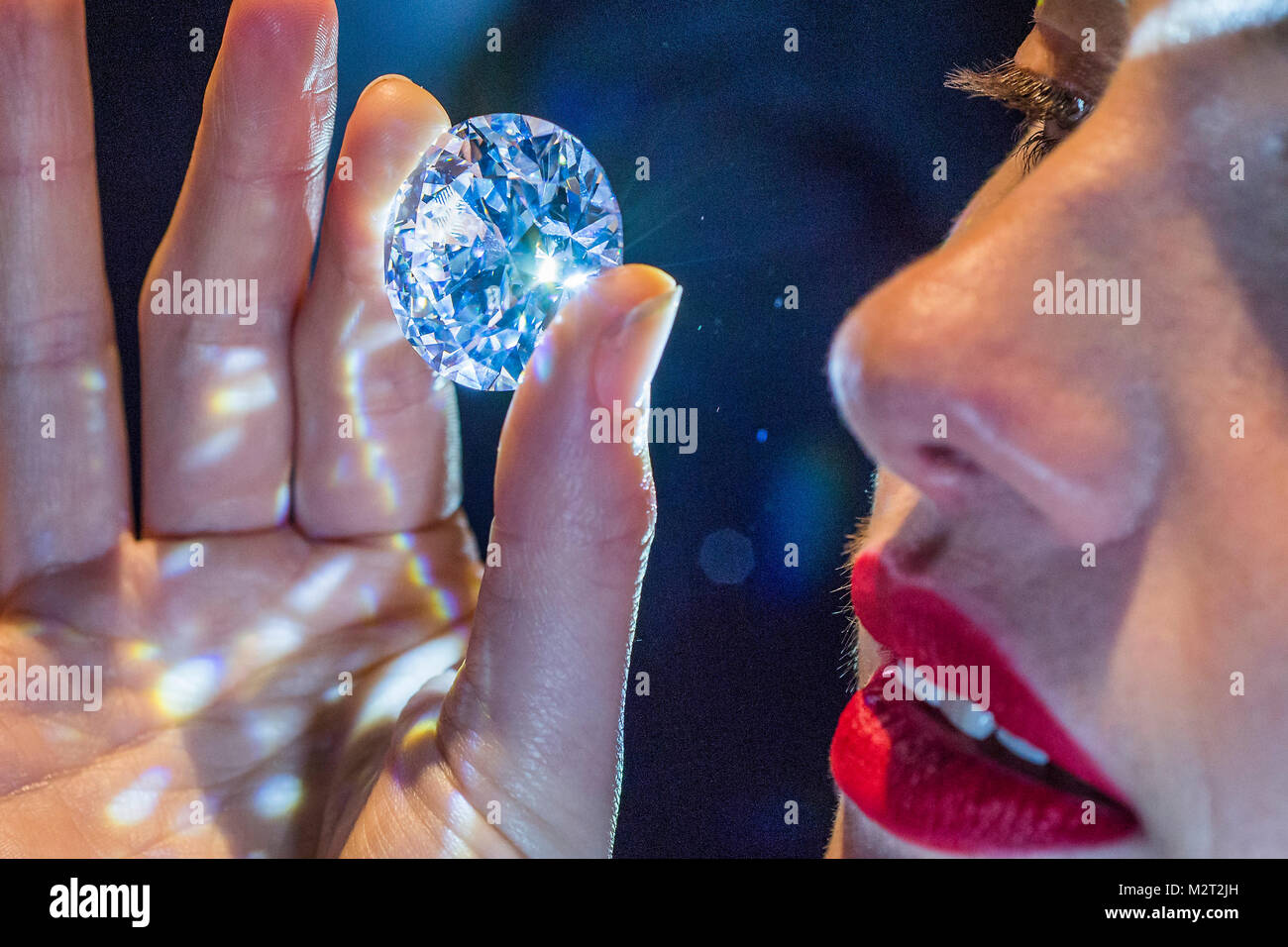 London, UK. 8th February, 2018. The Rarest White Diamond ever to come ...