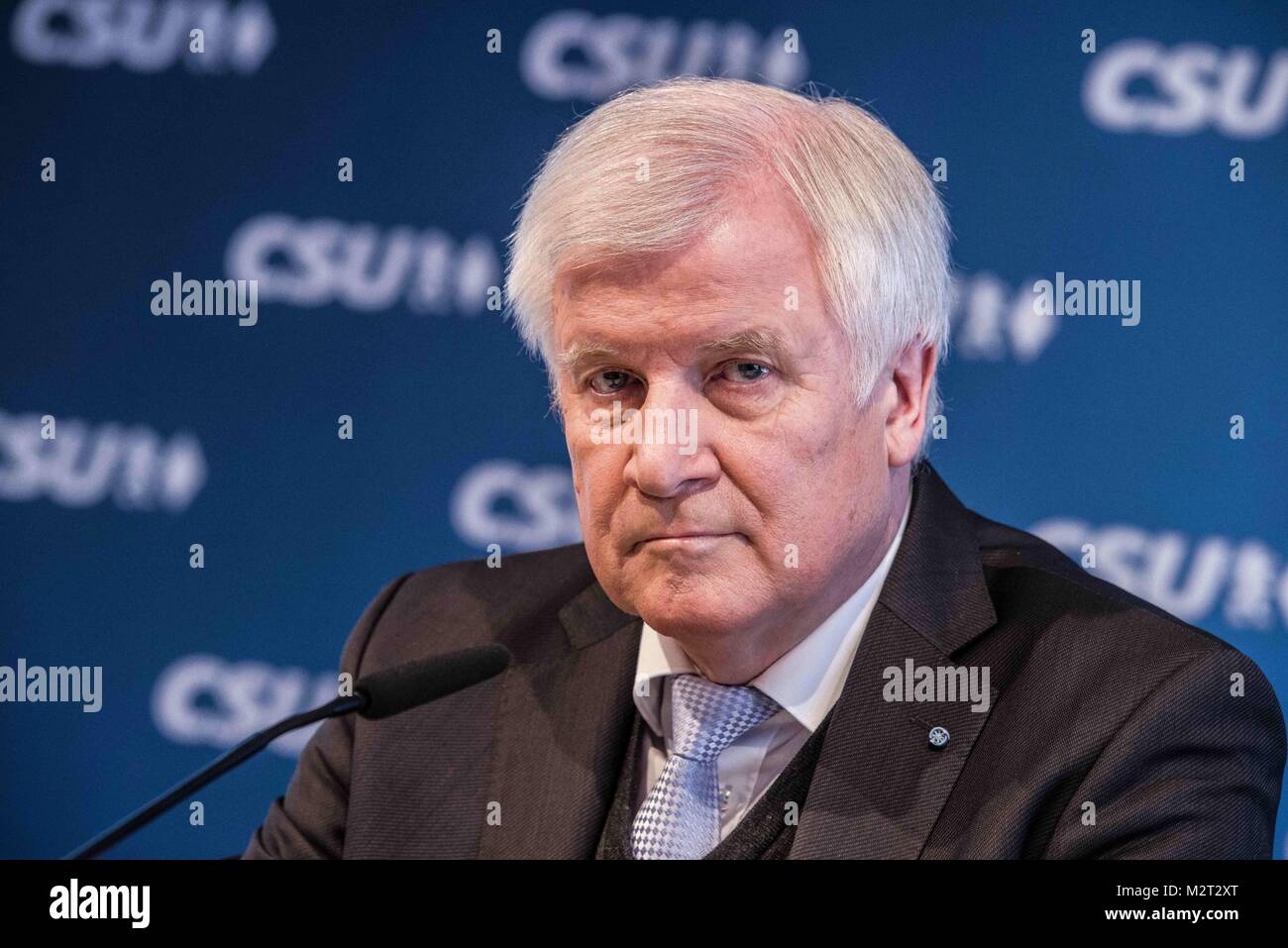 Munich, Bavaria, Germany. 8th Feb, 2018. Horst Seehofer, head of Angela ...