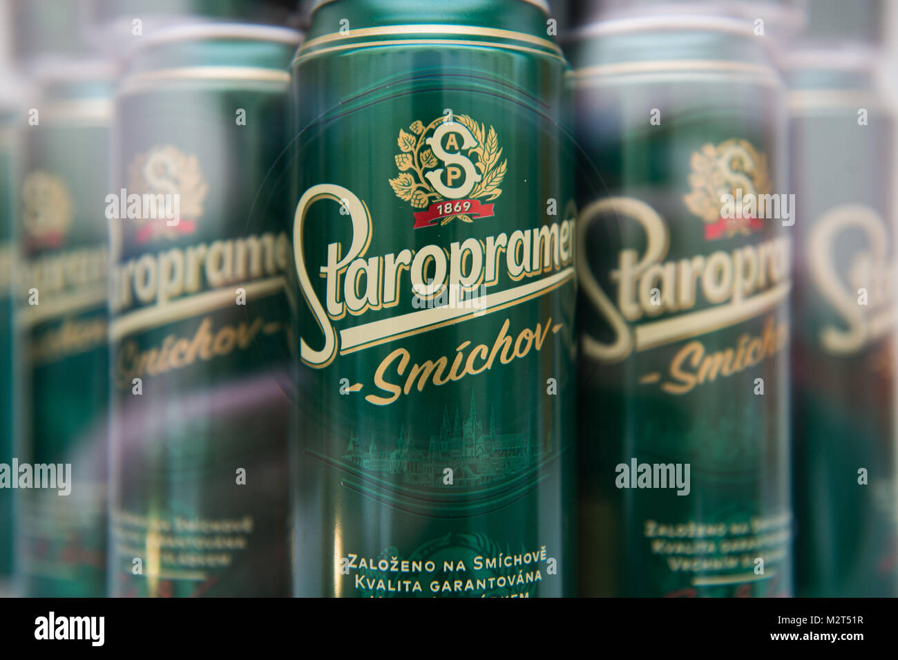 Prague, Czech Republic. 8th Feb, 2018. Staropramen beers cans seen in ...