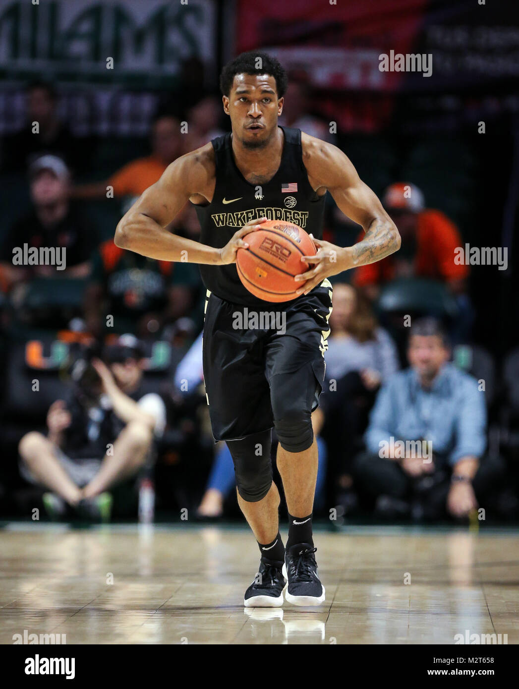 February 07, 2018: Wake Forest Demon Deacons guard Bryant Crawford (13 ...