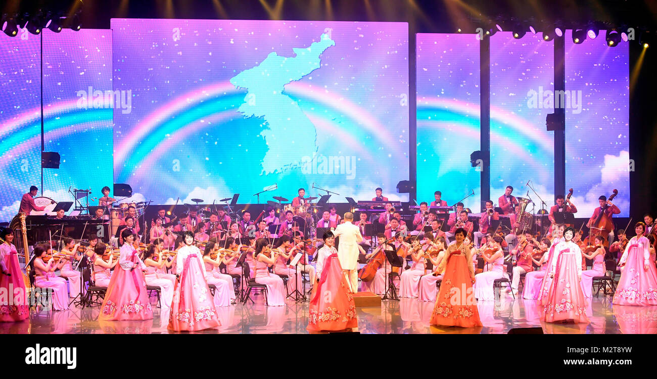 PyeongChang. 9th February, 2018. Samjiyon Art Troupe, Feb 8, 2018 : In ...