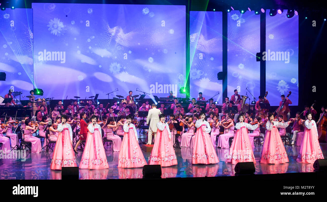 PyeongChang. 9th February, 2018. Samjiyon Art Troupe, Feb 8, 2018 : In ...