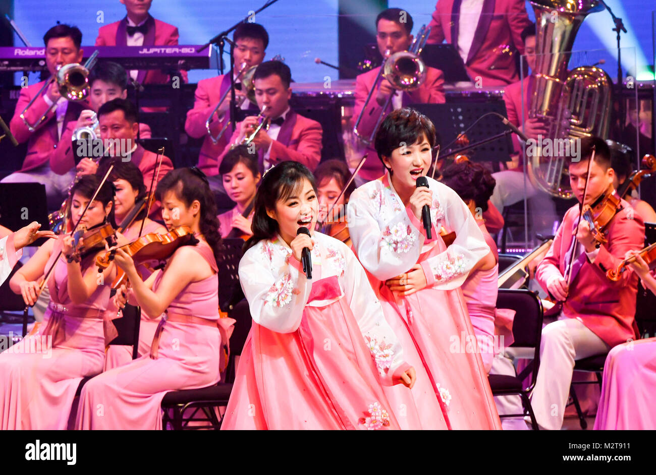 PyeongChang. 9th February, 2018. Samjiyon Art Troupe, Feb 8, 2018 : In ...