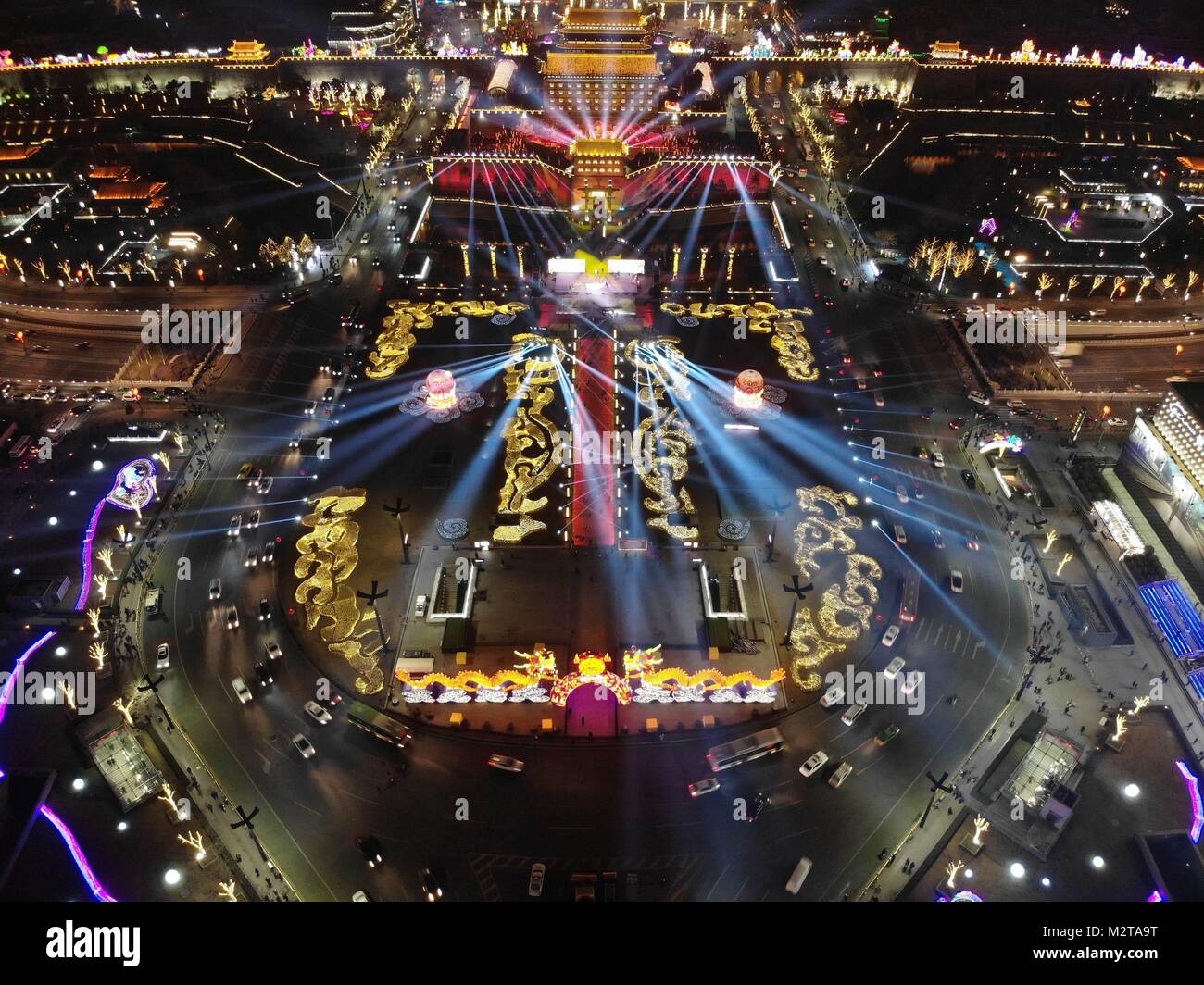 Xi'an, China. February 8, The lantern fair is held at Xi'an, northwest ...