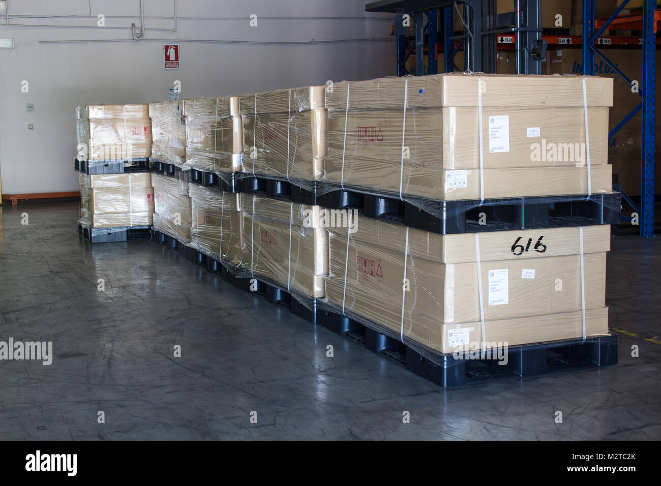 The boxes package ready for shipment at in warehouse Stock Photo - Alamy