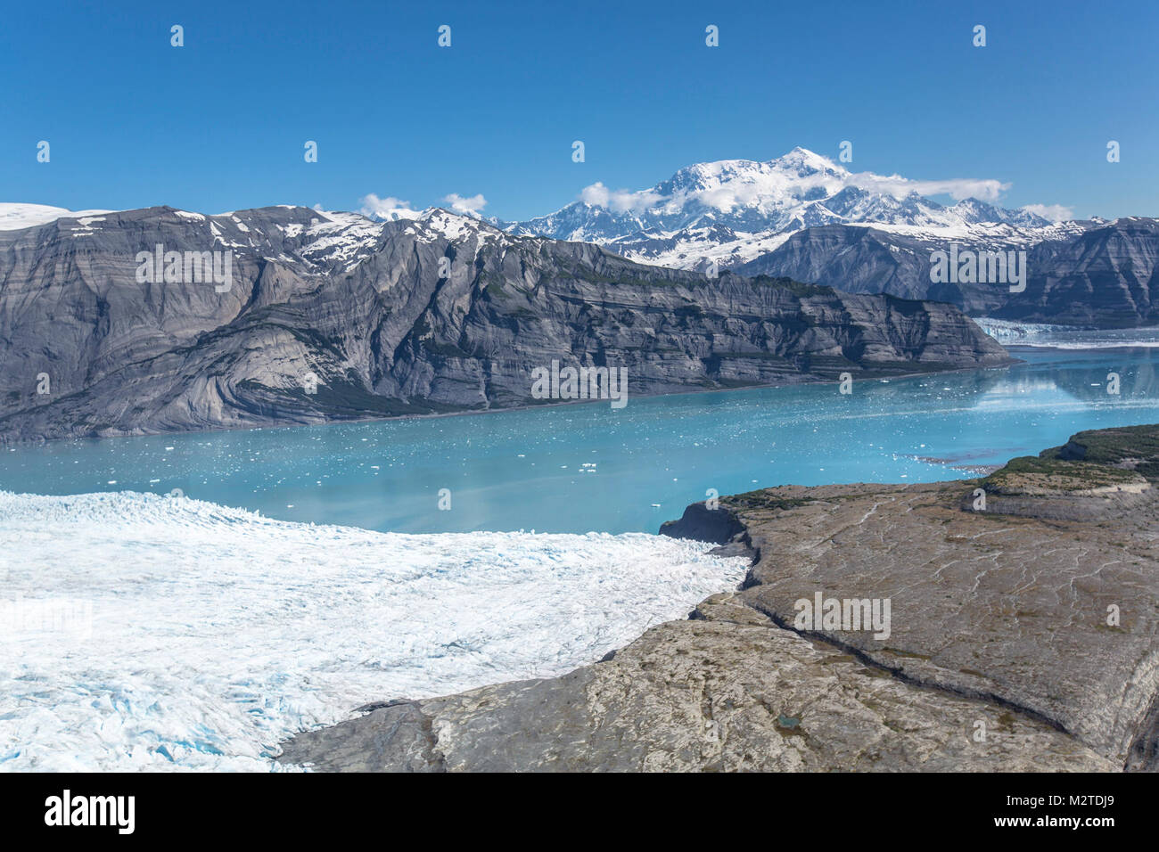 Guyot Glacier, Guyot Hills, Icy Bay, and Mount St Elias Stock Photo - Alamy