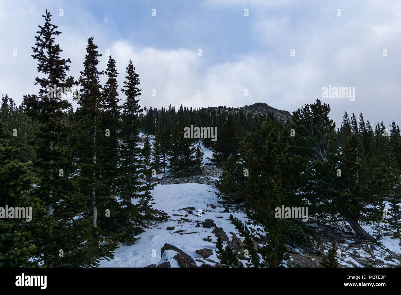Winter hike on Chief Mountain, near Idaho Springs, Colorado Stock Photo ...