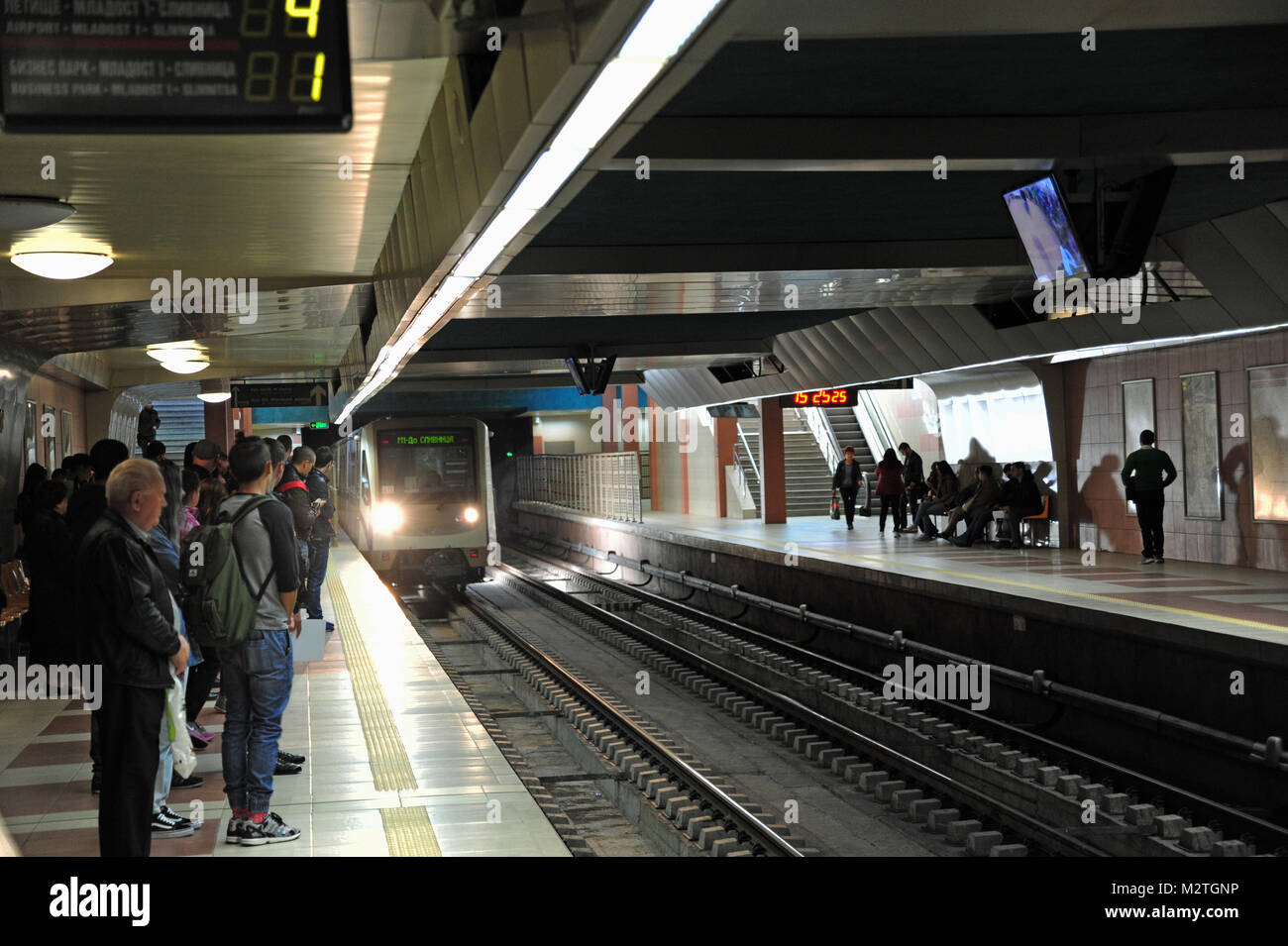 The G.M. Dimitrov metro station in Sofia, pictured on 11.10.2017 ...