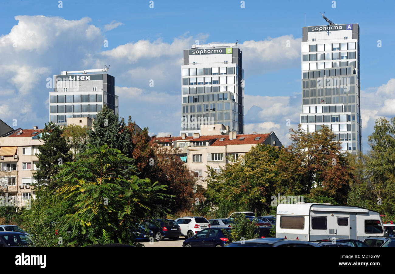 Modern high-rise buildings in a residential area of Sofia, pictured on ...
