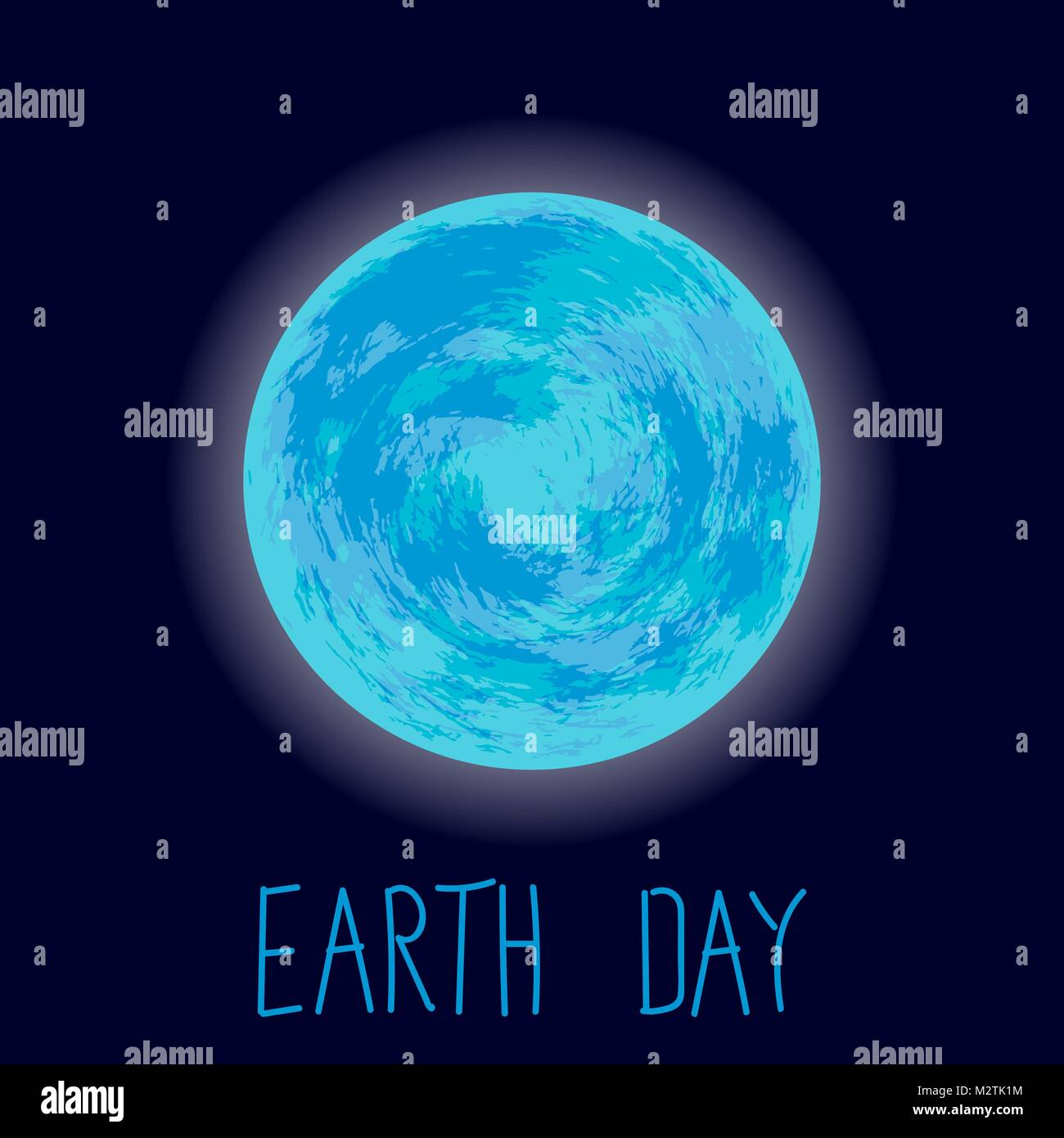 Earth Day Illustration. Planet Earth on a dark blue background. Grunge ...