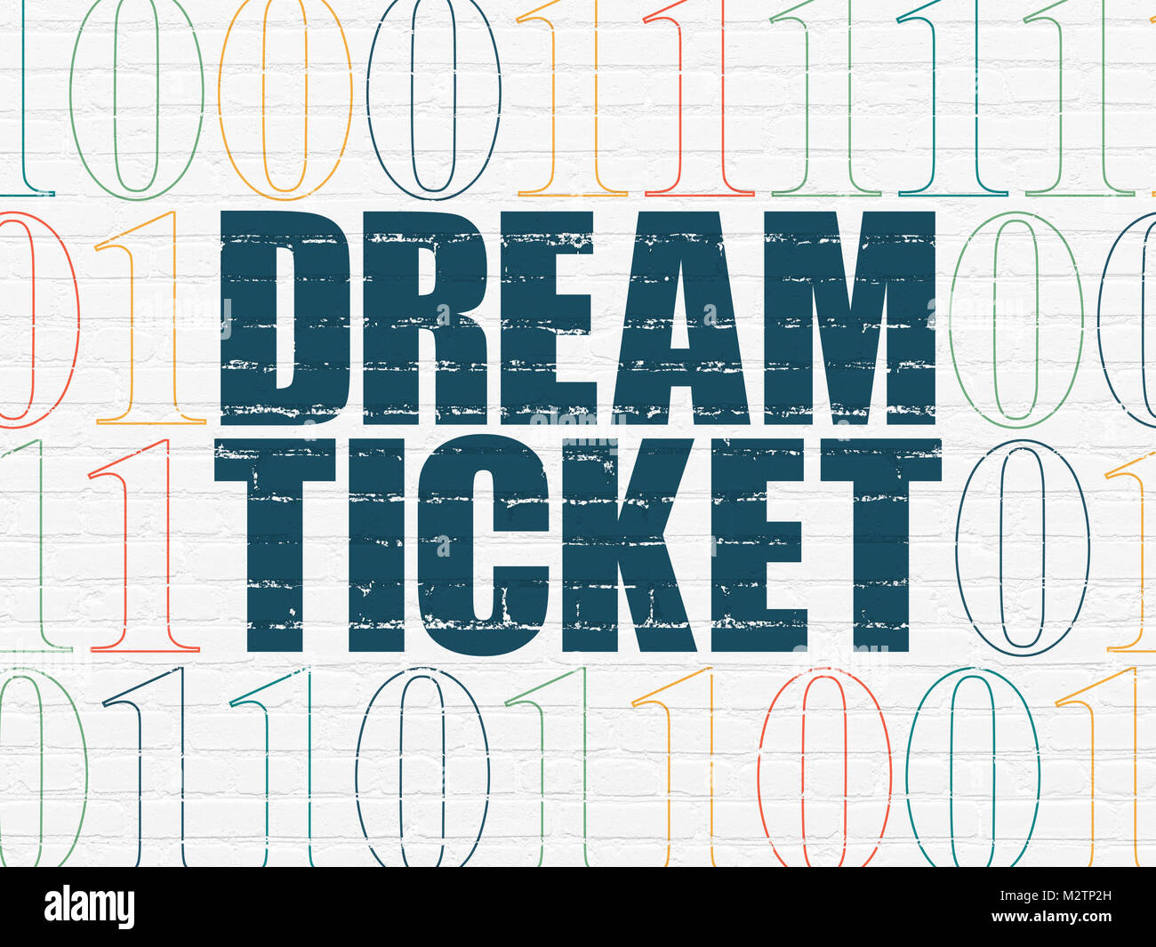 Business concept: Dream Ticket on wall background Stock Photo - Alamy