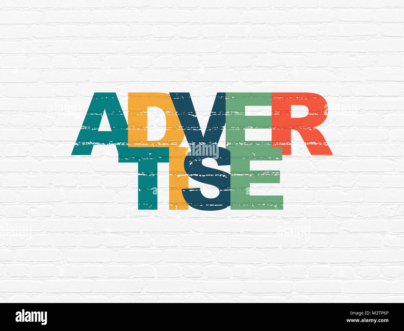 Marketing concept: Advertise on wall background Stock Photo - Alamy