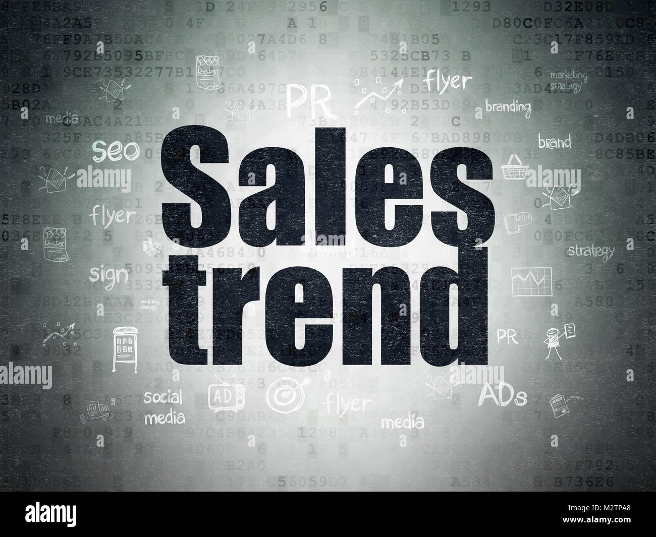 Marketing concept: Sales Trend on Digital Data Paper background Stock ...