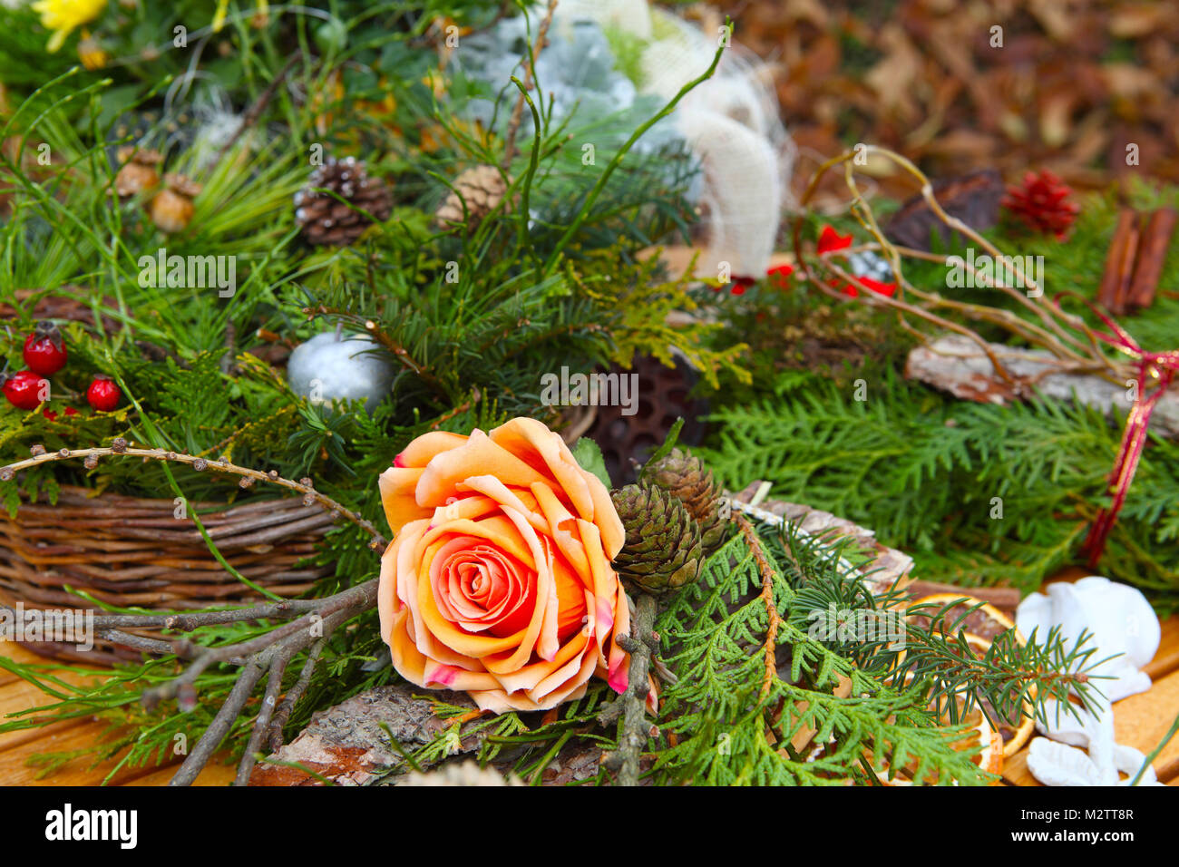Floristry, designing a floral arrangement Stock Photo - Alamy